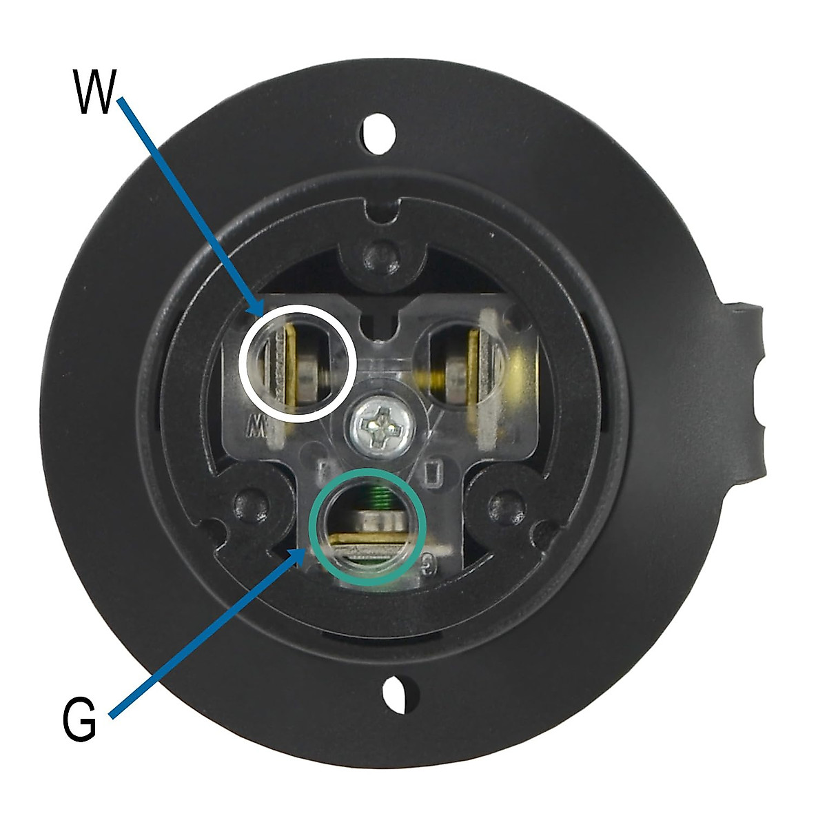 Conntek 80101-BCBK 15Amp Flanged Inlet , Black