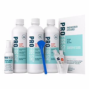 *New Look, Same Great Product* ProFresh BreathCare System Starter Kit - 3 Bottles with Activator Pacs™ & Tongue Cleaner