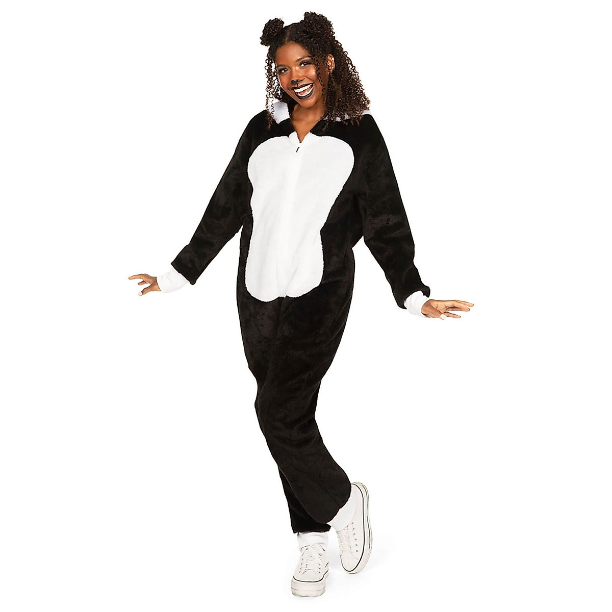 Tipsy Elves' Women's Panda Costume - Cute Black and White Bear Halloween Jumpsuit Size Small