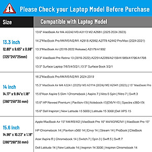 FINPAC 15.6-inch Laptop Shoulder Bag, Protective Computer Carrying Case Compatible with 16.2" MacBook Pro M4/M3/M2/M1, 15-16" MacBook Air/Pro, Surface Laptop/Book, 15.6" HP/Dell/Acer/Samsung, Black