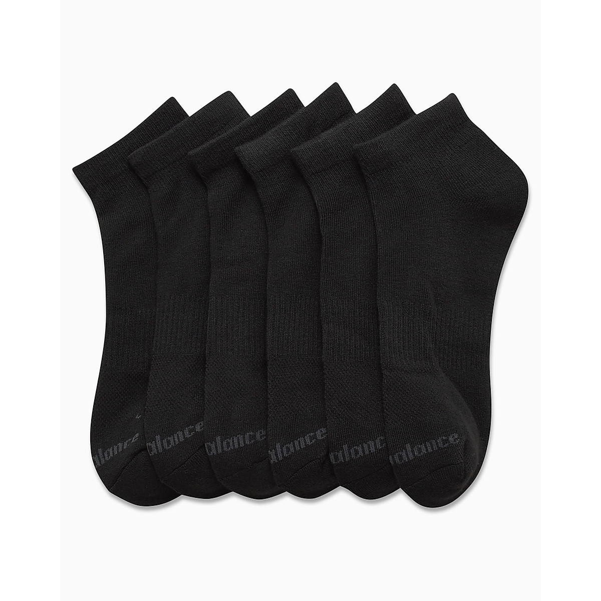 New Balance Men's Athletic Arch Compression Cushion Comfort Quarter Socks (6 Pack), Size 6-12.5, Black