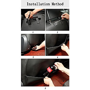 ZZ Lighting Car Kick Mats Seat Back Protectors Kick and Stain Protection for Children Or Adult with Pocket Universal Size(2 Pack,Beige)