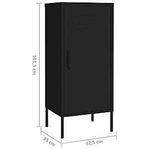 GOLINPEILO Metal Storage Cabinet with Single Doors and 2 Adjustable Shelves, Steel Garage Storage Cabinet File Cabinet Counter Cabinet for Home Office, Garage, Gym, School, 16.7"x13.8"x40" Black