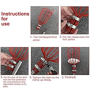 COCONUT Fruit Picker Tool, Fruit Picker with Basket and Pole Easy to Assemble & Use Fruits Catcher Tree Picker for Getting Fruits(5ft)