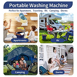 Portable Washing Machine Mini Laundry Washer Small Folding Washer 9L Capacity for Apartment Traveling RV Camping Dorms,Foldable Washer Deep Cleaning for Underwear,Baby Clothes,Socks,Pet Clothes