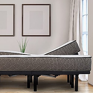 Mayton 10-Inch Pocketed Coil Rolled Medium Plush Mattress With Cover for Adjustable Bed, Split Queen (30x80 each half)