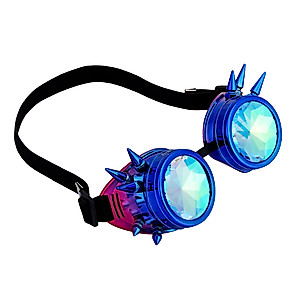 Lelinta Rainbow Kaleidoscope Goggles Steampunk Kaleidoscope Goggles,Ideal for Music Festivals, Raves, and Psychedelic Parties