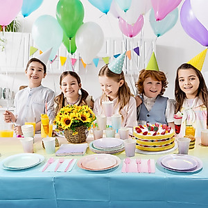 Iridescent Pastel Plates and Napkins Serve 25, Pastel Rainbow Holographic Party Plates Supplies, Disposable Paper Plates Napkins Cups Knives Forks for Birthday Wedding Baby Shower Party Decorations