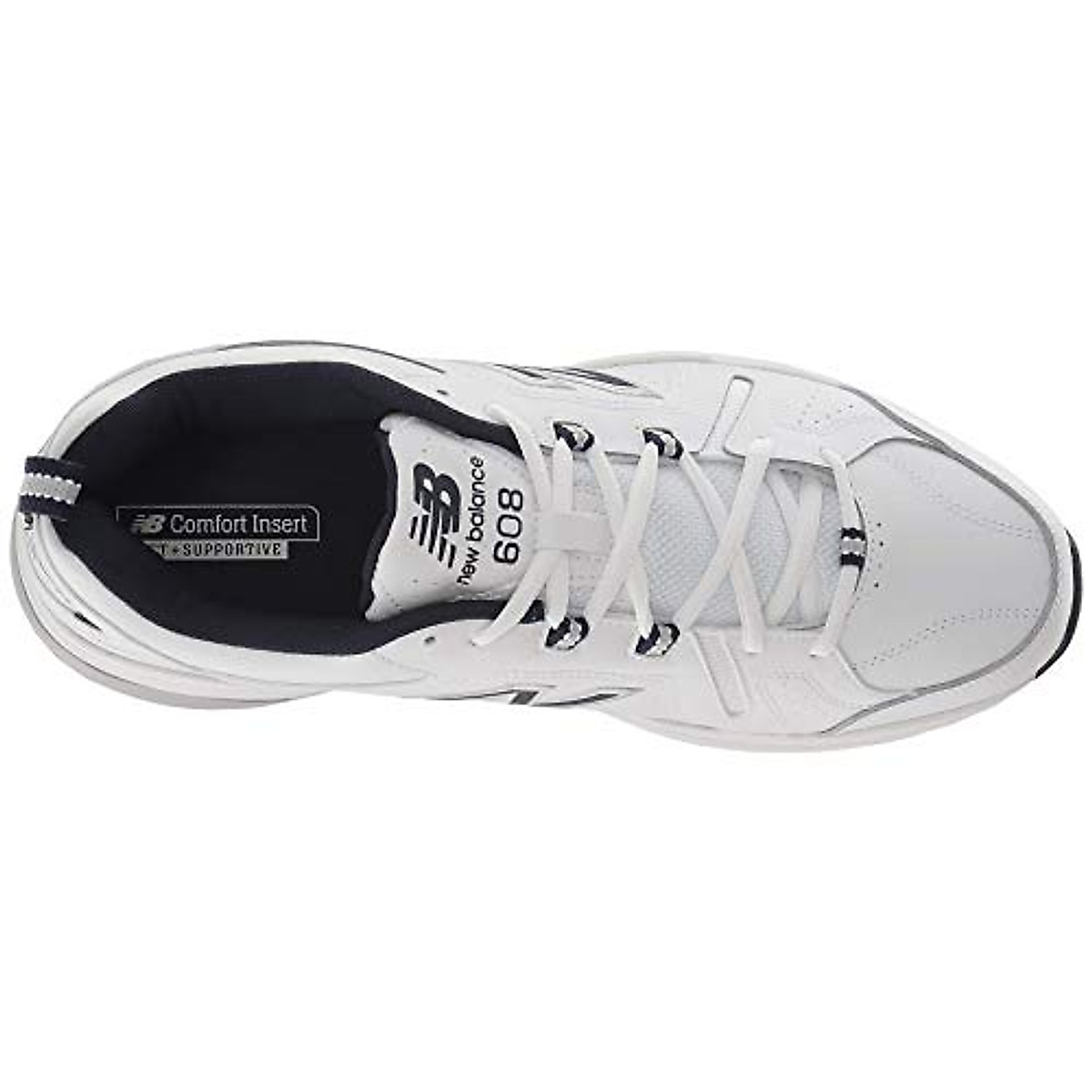 New Balance Men's 608 V5 Casual Comfort Cross Trainer, White/Navy, 12