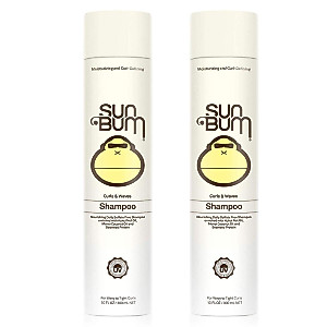 Sun Bum Curls & Waves Shampoo | Vegan and Cruelty Free Moisturizing Hair Wash for Wavy and Curly Hair | 10 oz | Pack of 2