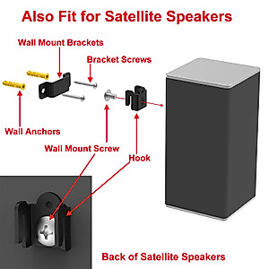 Pbxifge Soundbar Wall Mount Bracket for Vizio Soundbar, Speaker Wall Mounts for Surround Sound or Bookshelf Speakers, Wall Mounting Bracket Works with Most Speakers and Soundbars