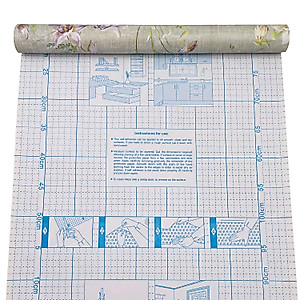 Yifely Rural Floal Vinyl Furniture Paper Pre-Pasted Shelf Liner Dresser Drawer Sticker 17.7 Inch by 9.8 Feet