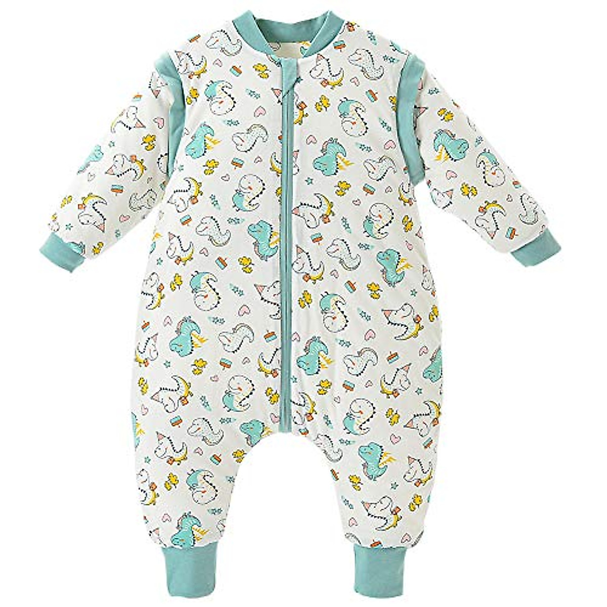 Happy Cherry Baby Sleep Sack with Feet Winter Thicken Toddler Sleeping Bag Infant Newborn Cotton Swaddle Wearable Blanket with Detachable Sleeves