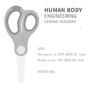 Ceramic Scissors for Baby Food,Safety Healthy BPA Free and Portable Toddler Shears with Protective Blade Cover and Travel Case, 2 Pack(Pink and Green)