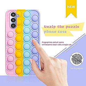 Fidget Toys Pop Phone Case for Moto g Stylus 4g 2022 with Tempered Film,Stress Relief Push Pop Bubble Funny Kawaii Cute Fun Soft Silicone Design Cover for Moto g Stylus 4g 2022 Pink