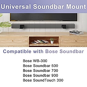 Dinghosen Wall Mount Bracket for Bose Soundbar Mount, for Bose WB-300 SoundTouch 300 Soundbar 500 Soundbar 600 Soundbar 700 Soundbar 900 Speaker Sound Bar Mount for Bose Soundbar Mounting Bracket