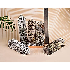 AMOYSTONE Sphalerite Geode Crystal Large Obelisk Tower 4 Faceted Pointed Wand Pillar Healing Reiki, Chakra, Home Décor Irregular Texture 1.7-2 LBS