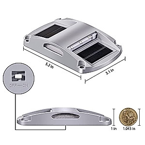 12 Pack Metal Solar Powered Waterproof Driveway Lights,Solar Dock Lights,Solar Driveway Lights ,Solar Deck Lights Outdoor Solar Dock lights Marine For Step Sidewalk Pathway Garden Yard(Warm Light)