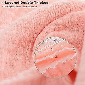 YEONHWA 10Pack Soft Muslin Baby Bibs, Cute Banadana baby Drool Bib for Girls & Boys, Super Absorbent Bibs Set for Teething and Drooling, Solid Color