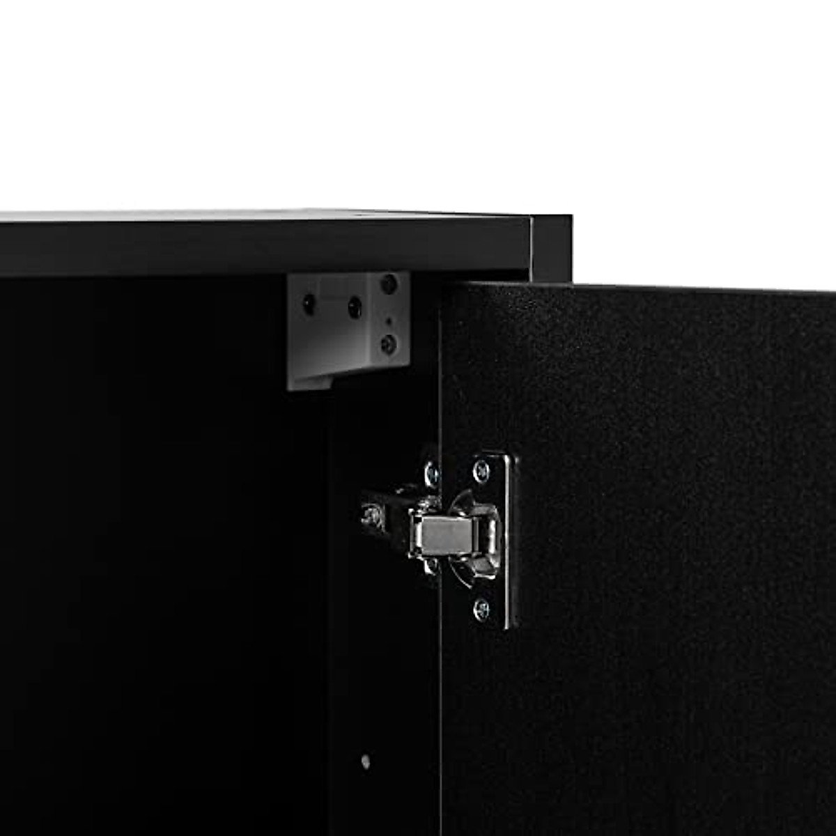 Basicwise Wall Mount Mirrored Cabinet with Open Shelf | 2 Adjustable Shelves Medicine Organizer Storage Furniture for Bathrooms, Kitchens, and Laundry Room, Black