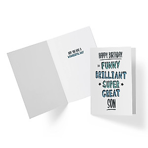 Karto Sweet and Funny Birthday Card For Son, Large 5.5 x 8.5 Greeting Card, Birthday Card For Son Adult, Birthday Card For Son In Law Compliment Son