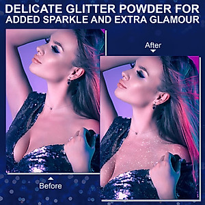 Body Glitter Spray, Glitter Spray for Hair and Body, Quick-Drying Waterproof Glitter Hairspray Highlighter Face Makeup Spray for Prom, Festival Rave, Party, Stage Makeup, Christmas Gifts