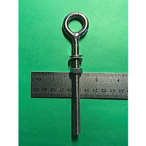 US Stainless 2 Pieces Stainless Steel 316 M8 Eye Bolt 8mm x 100mm Marine Grade Pitch of 1.25