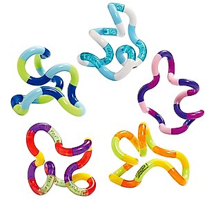 Tangle Jr Classic (5-Pack) - Genuine Tangle Fidget Toys - Tangle Fidget Pack - Twisty Fidget Toy Fidgets Pack for Kids and Adults - Fidget Toy for School - Gift for Teens and Adults