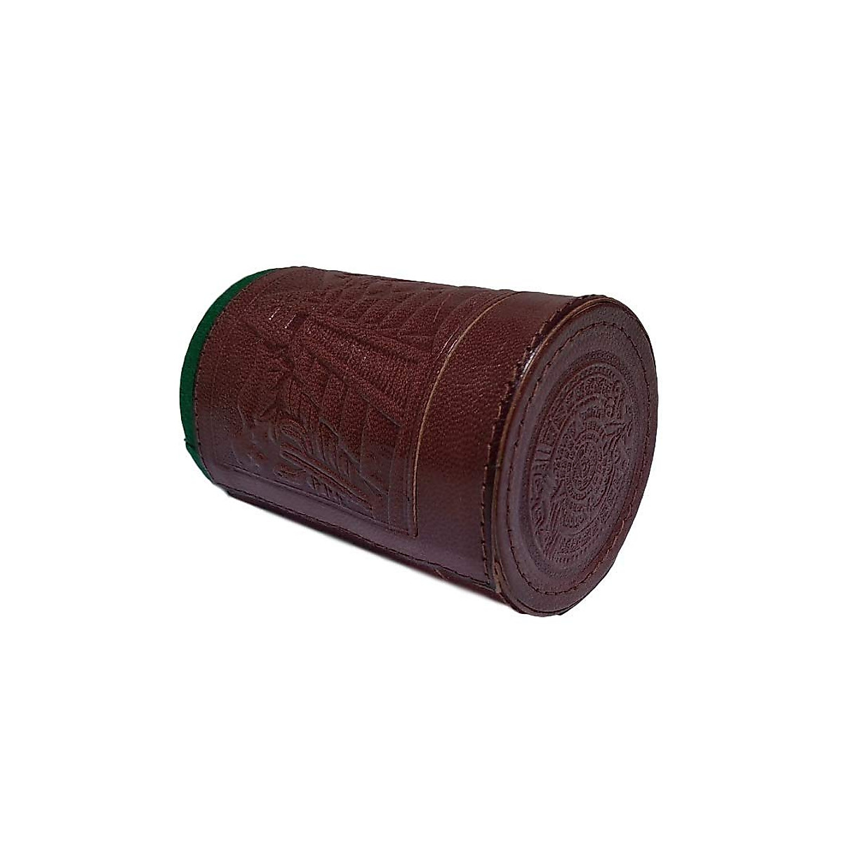 Cup Poker dice Game Set with Cup Leather Lined (cubilete)…Brown