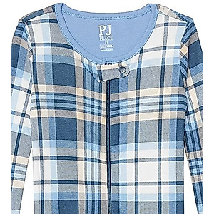The Children's Place,and Toddler Snug Fit 100% Cotton Zip-Front One Piece Footed Pajamas 2-Pack,DOGS_HT LUNAR | GRIPPER DOT_PUFF DTM PRINT | JOHNSON PLAID_FEDERAL BLUE | LT BLUE OXFORD,2T
