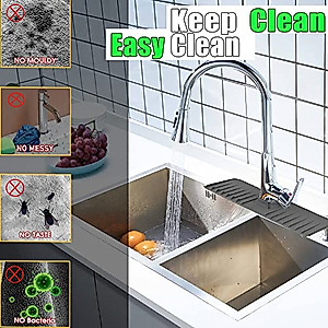 Actoridae Faucet Sink Splash Guard Water Catcher Mat with foldable trap for Kitchen & Bathroom Countertop Protect Suit for 2.5" Single Faucet