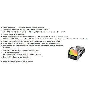 Burris 300234 Fastfire III, W/Picatinny Mount, 3 MOA