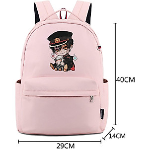 Roffatide Anime Toilet Bound Hanako Kun Backpack Yugi Amane Backpack Lightweight Nylon Backpack Printed Schoolbag Daypack Pink