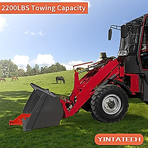 YINTATECH Clamp On Trailer Hitch Tractor Ball Bucket Trailer Receiver Hitch 2" Hitch Mount Adapter for Deere Bobcat