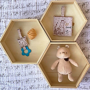 KIDS PREFERRED Classic Pooh 4 Piece Set with Pooh Stuffed Animal, Squeaker Toy, Crinkle Square, and Teether