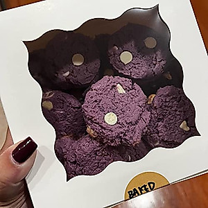 Feelfine Cake Boxes 6 Inch Bakery Boxes with Window Cookie Boxes for Strawberries Cakes Pastries Cookies