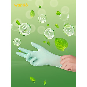 LANON 5 mil Vitamin-E Coated Latex Disposable Gloves, Food-Contact Grade, Fully Textured, Green, Small