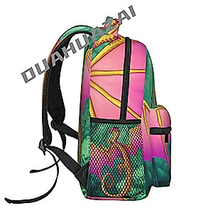 DUAHUAZAI Kid's Backpack Wings Dragons Fire School Bag For Teens Girls Women Laptop Daypack Sturdy Waterproof Book Bags