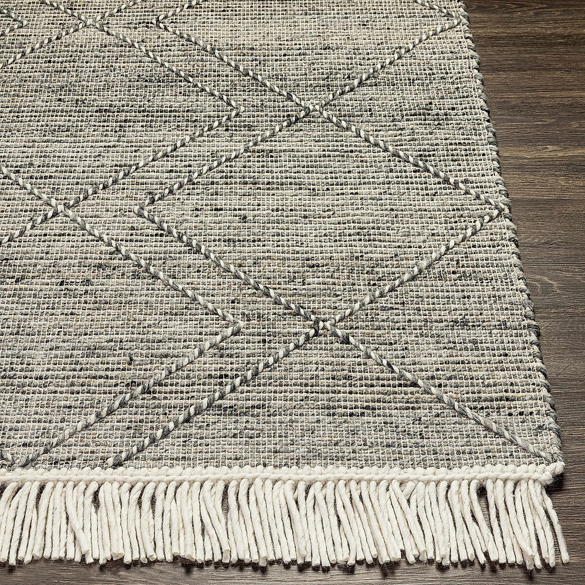 Hauteloom Malilipot Wool Living Room, Bedroom Area Rug - Gray, Beige - 8' x 10'