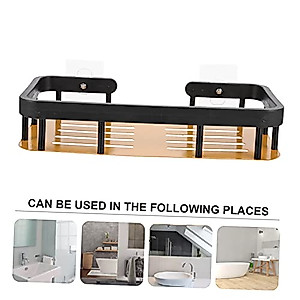 Cabilock 3pcs Bathroom Shelf Wall Mounted Shelves Hanging Storage Organizer Metal Shelving Punch Free Shower Organizer Kitchen Shelf Wall Display Shelves No Drilling Shower Shelves Abs