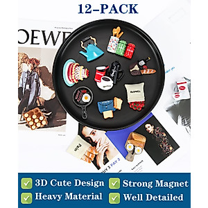 12pcs Food Refrigerator Magnets Food Magnets for Fridge Magnets Decorative Cute Magnets Refrigerator Fridge Magnets for Kitchen Strong Resin Magnets Home Decor Office