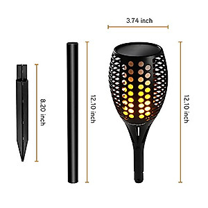 Koopower Solar Flame Torch, 96 LED Solar Lights Outdoor Decorative with Flickering Flame, Waterproof Outdoor Lights for Garden Landscape Yard Pathway Patio(2 PACK)
