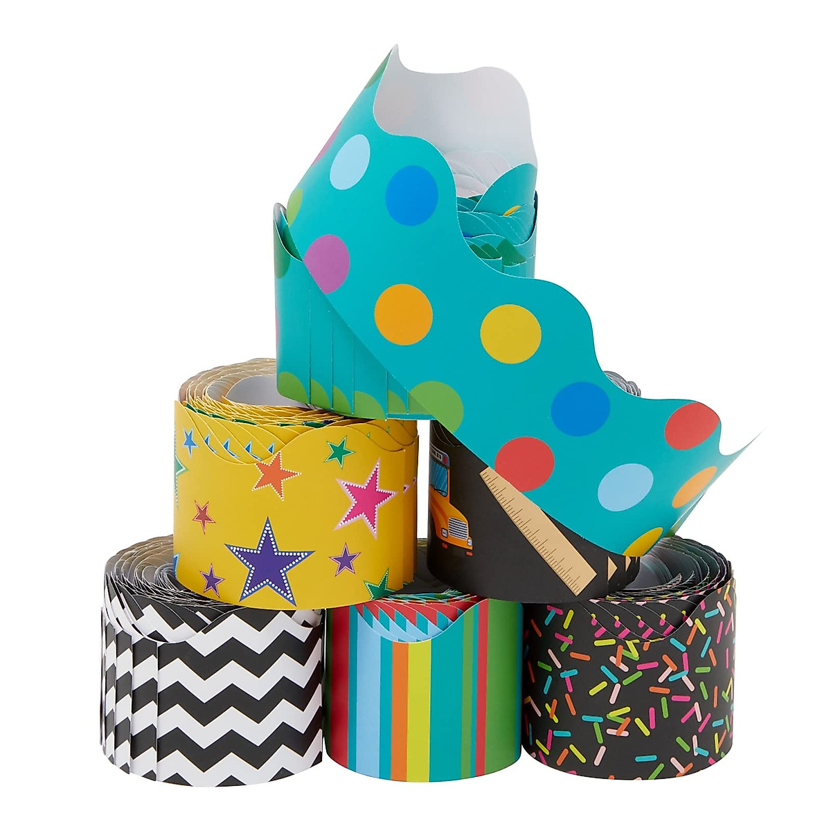 6 Rolls of Scalloped Bulletin Board Borders for Classrooms