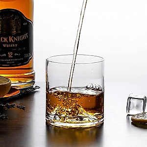 Mountain Whiskey Glasses Old Fashioned Glasses for Drinking Bourbon,Scotch,Cocktails or Tea,Whiskey Rocks Glasses in Gift Box