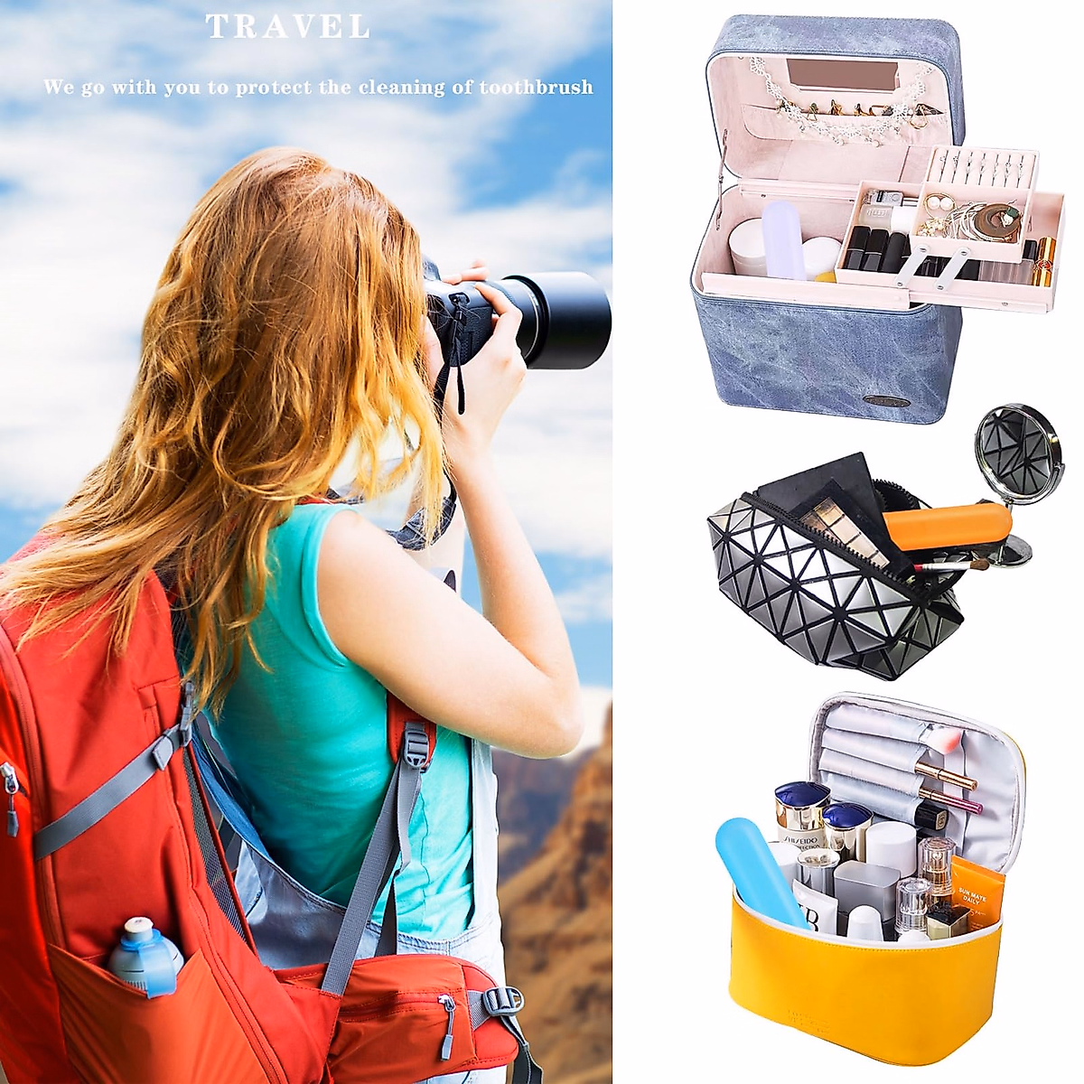 20PCS Toothbrush Case Set,Portable Breathable Toothbrush Holder,Dust-proof Toothbrush Box Storage,Plastic Toothbrush Container Travel Toothbrush Mixed Color,Daily and Travel Use