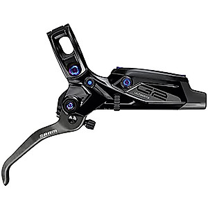 SRAM G2 Ultimate Disc Brake and Lever - Rear, Post Mount, Carbon Lever, Titanium Hardware, Gloss Black with Rainbow Hardware, A2