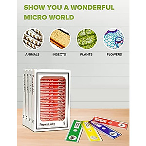 ANNLOV 7" LCD Digital Microscope with 32GB TF Card 1200X Maginfication 1080P Coin Microscope, 48Pcs Prepared Microscope Slide