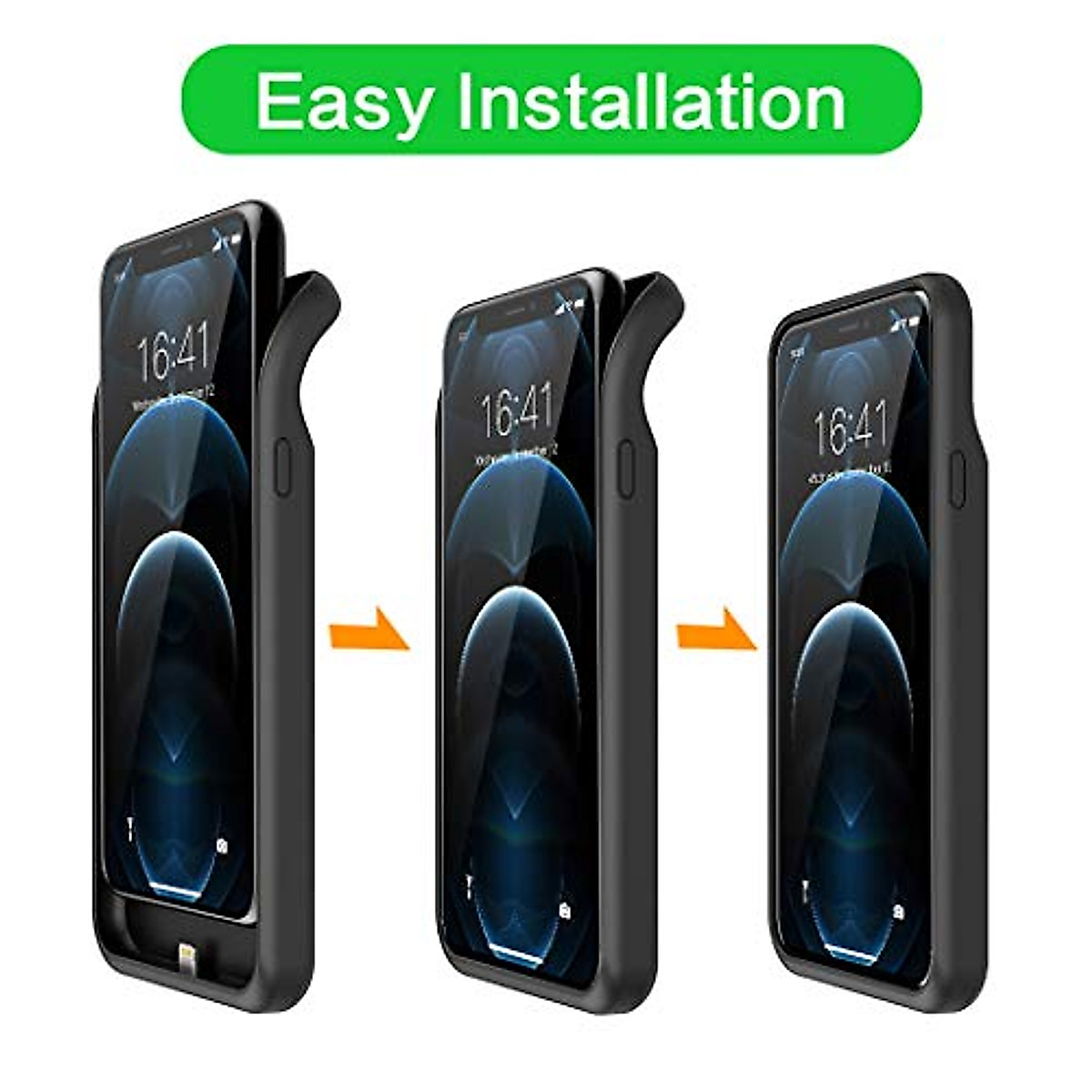 Battery Case for iPhone 12 Pro Max, Newest 8500mAh Rechargeable Portable Charging Case Compatible with iPhone 12 Pro Max (6.7 inch) Extended Battery Pack Protective Charger Case with Carplay (Black)