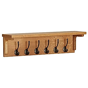 vidaXL Coat Rack Solid Oak Wood Stand Wall Mounted Hook Hanger 23.6"/35.4"