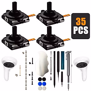 iParto 4 Pack Joystick Replacement for Oculus Quest 2 Controller Thumb Stick Replacement for Meta Quest 2 Left/Right Joystick Analog with Screws,Thumbstick Caps,Tools